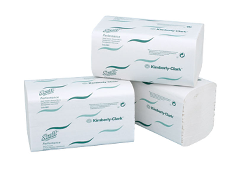 CAV248 : Scott Performance 1 Ply Interfolded Medium Hand Towel White (6663)