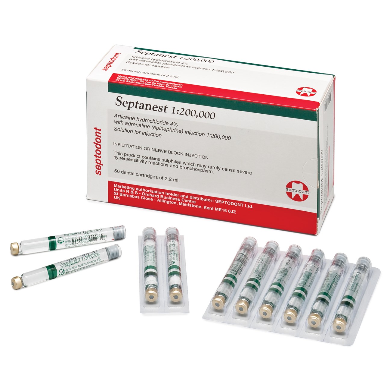 AAD445 : Septanest 4% Articaine Anaesthetic 1200000