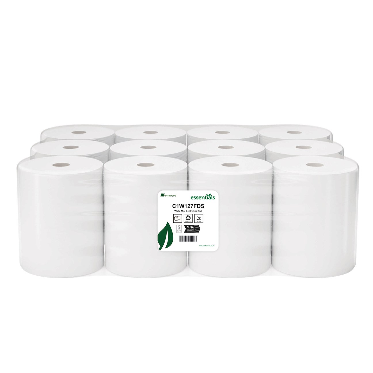 CAD110 : White Centrefeed Roll 1 Ply