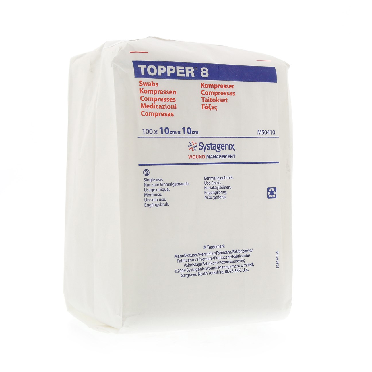 CCS407 : Topper 8 Swabs (Nonsterile) 10cm x 10cm