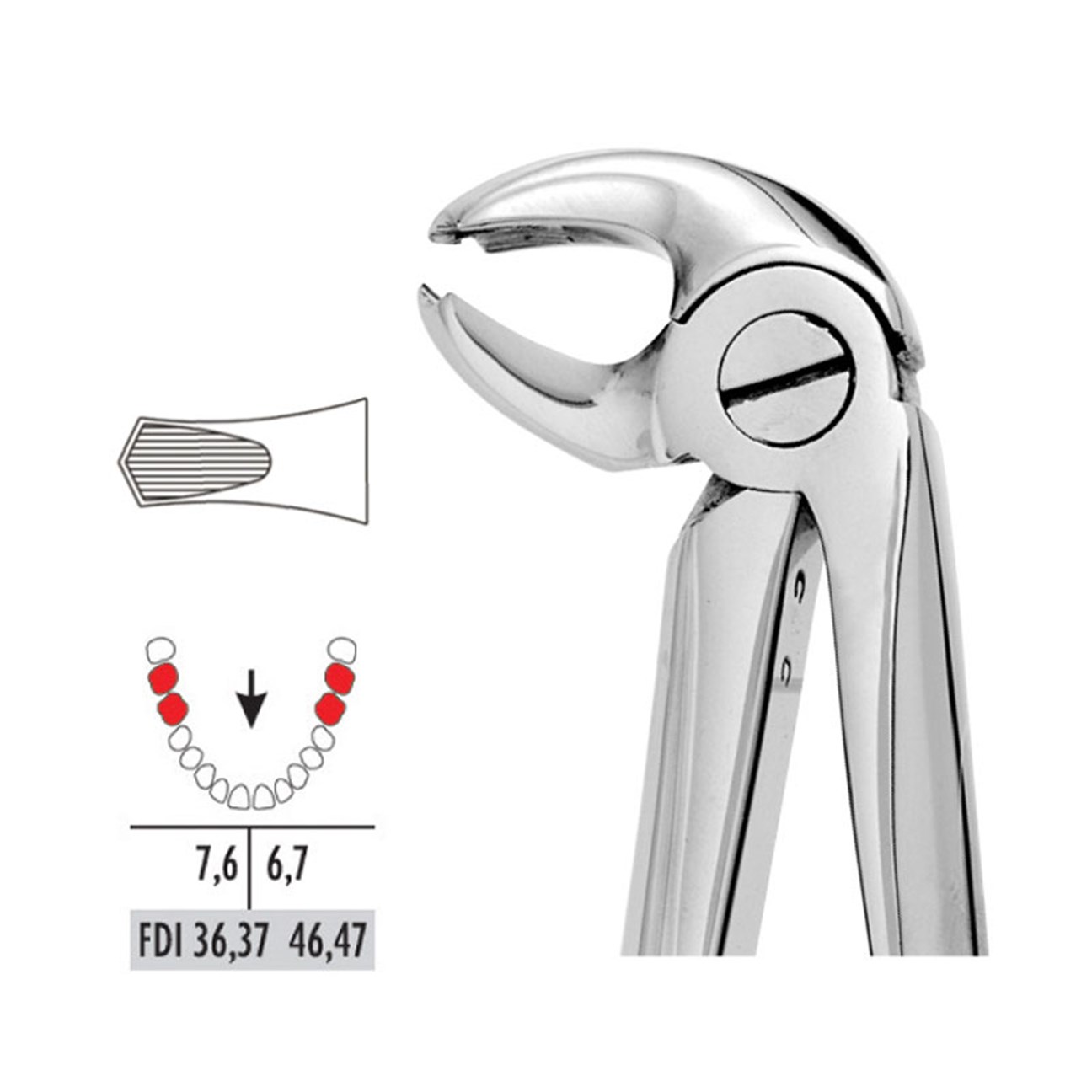 DFO116 : Forceps Autoclavable 22 Lower Molars (Hawks Bill)