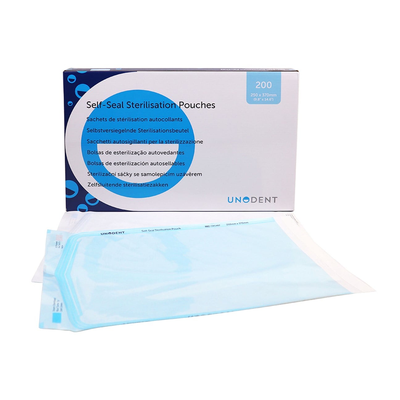 GBS487 : UnoDent Sterilisation Pouches 250 x 370mm