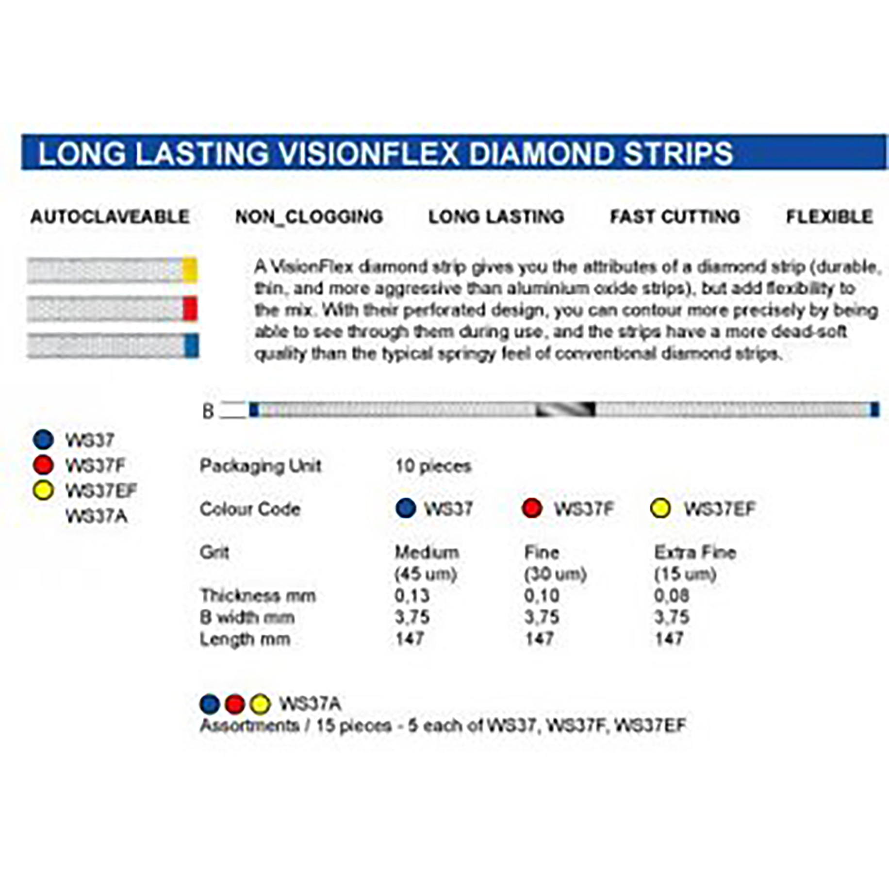 KFK020 : Vision Flex Diamond Strips Assorted