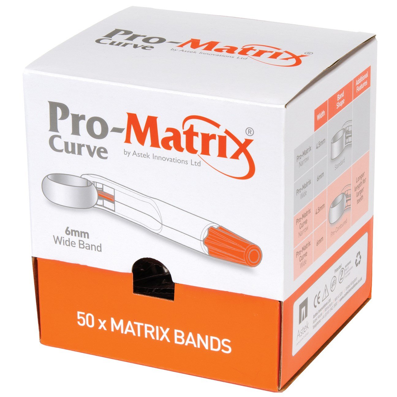 MPA003 : ProMatrix Curved SingleUse Matrix Band Wide 6mm Orange
