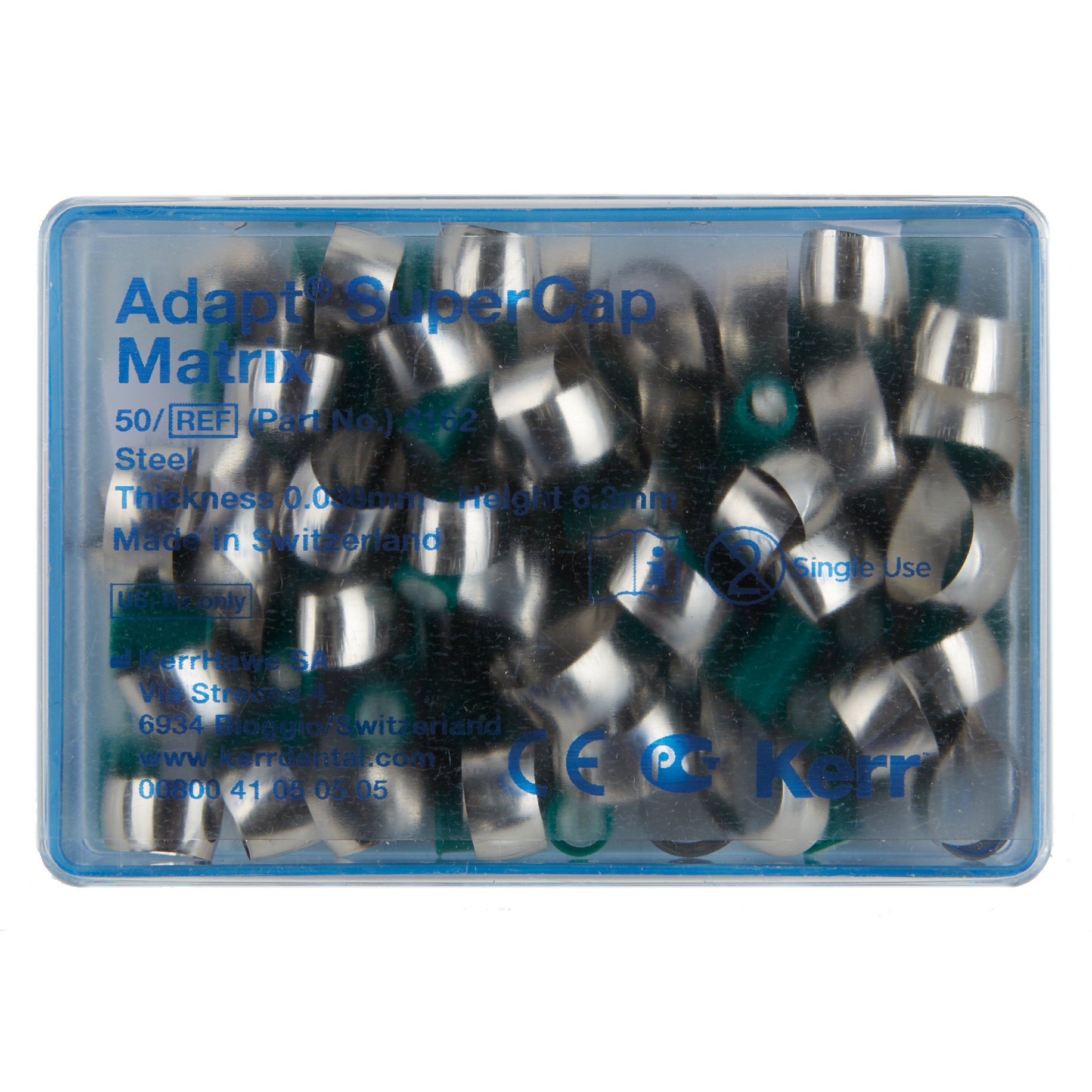 MPH109 : SuperMat Adapt SuperCap Matrix Steel 0.03 high 6.3mm Green