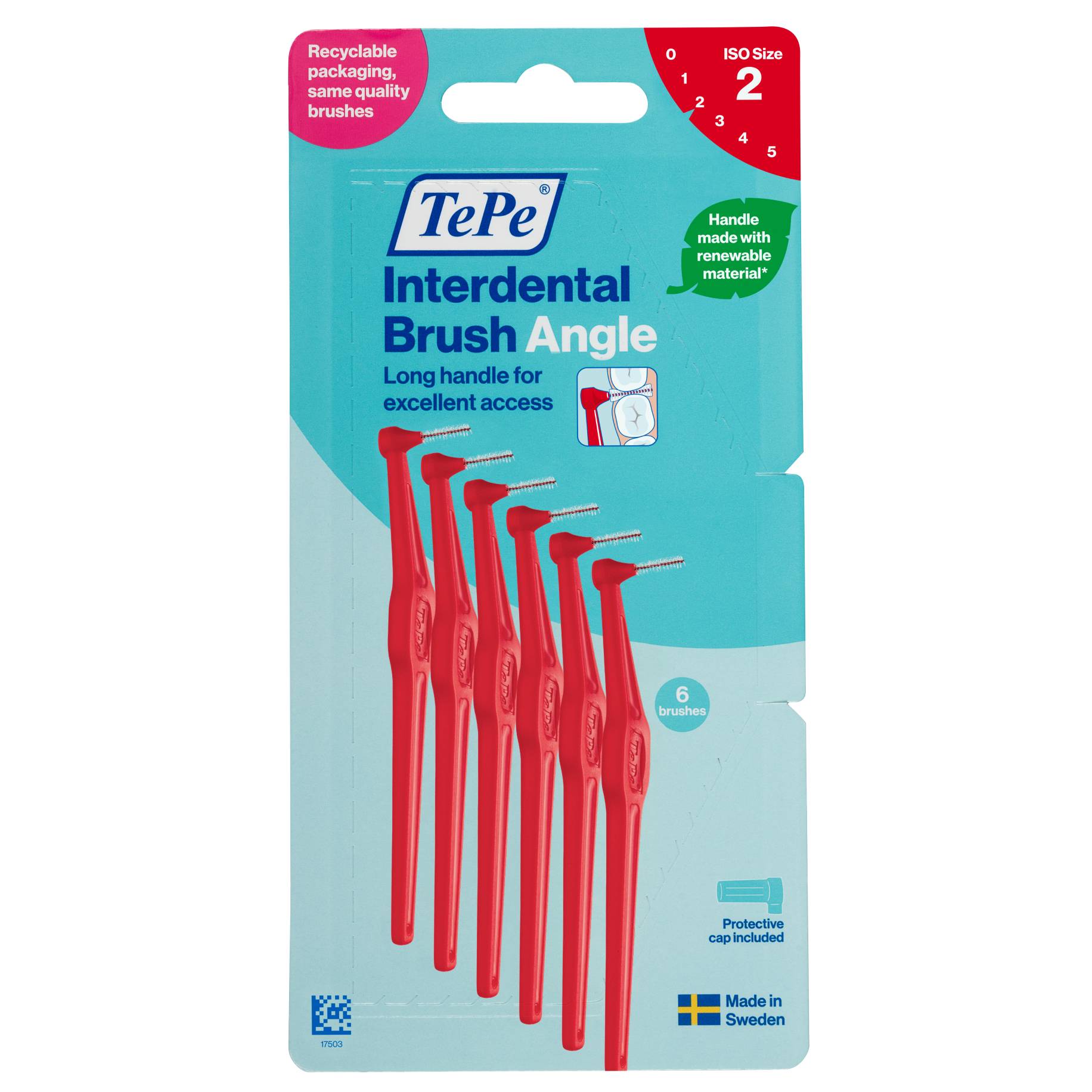 PAT412 : TePe Angle Interdental Brush XXFine Red 0.5mm