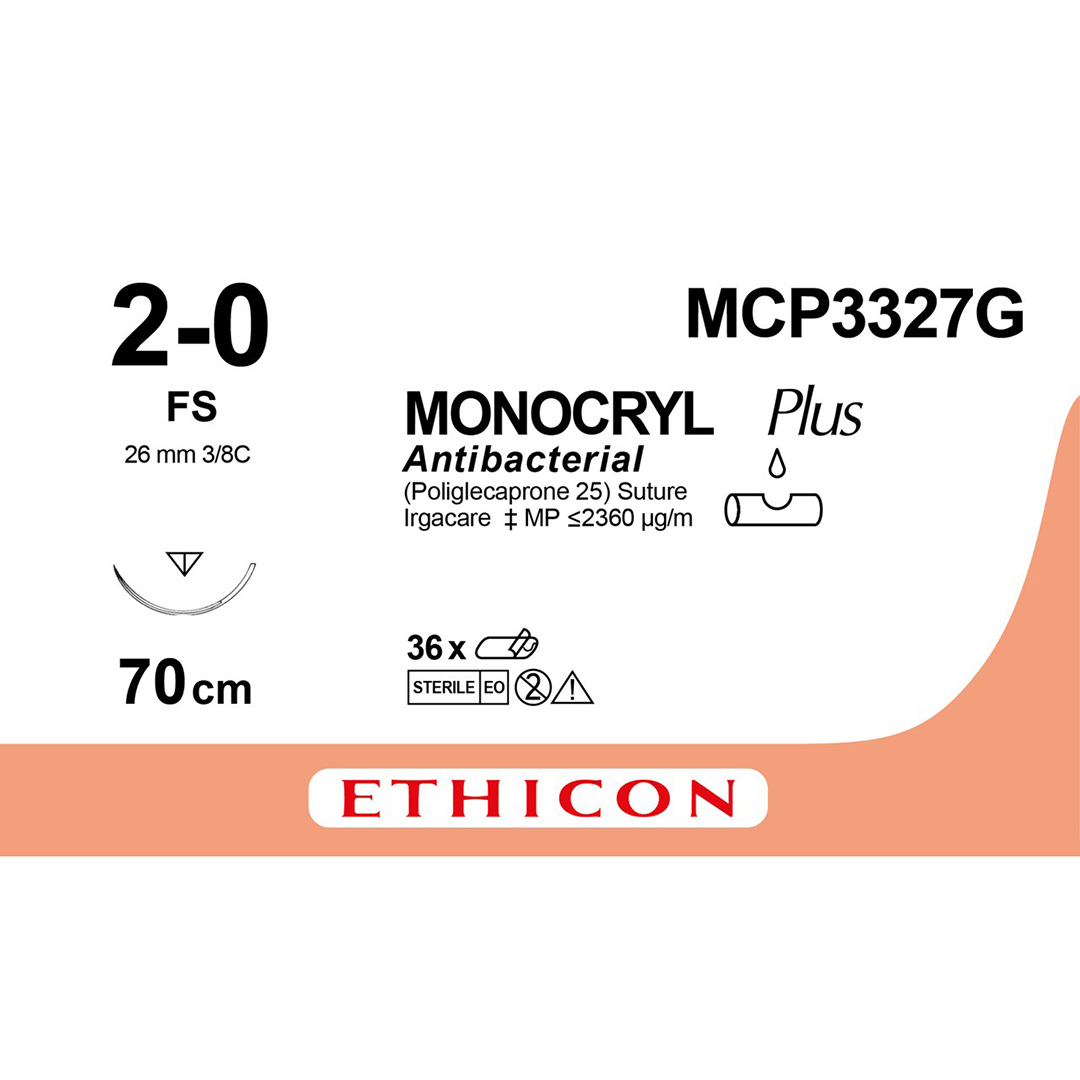 SEM148 : MONOCRYL Plus Suture MCP3327G Gauge 20 Length 70cm